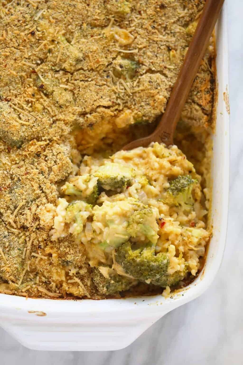 Broccoli Rice and Cheese Casserole - The Cheese Knees
