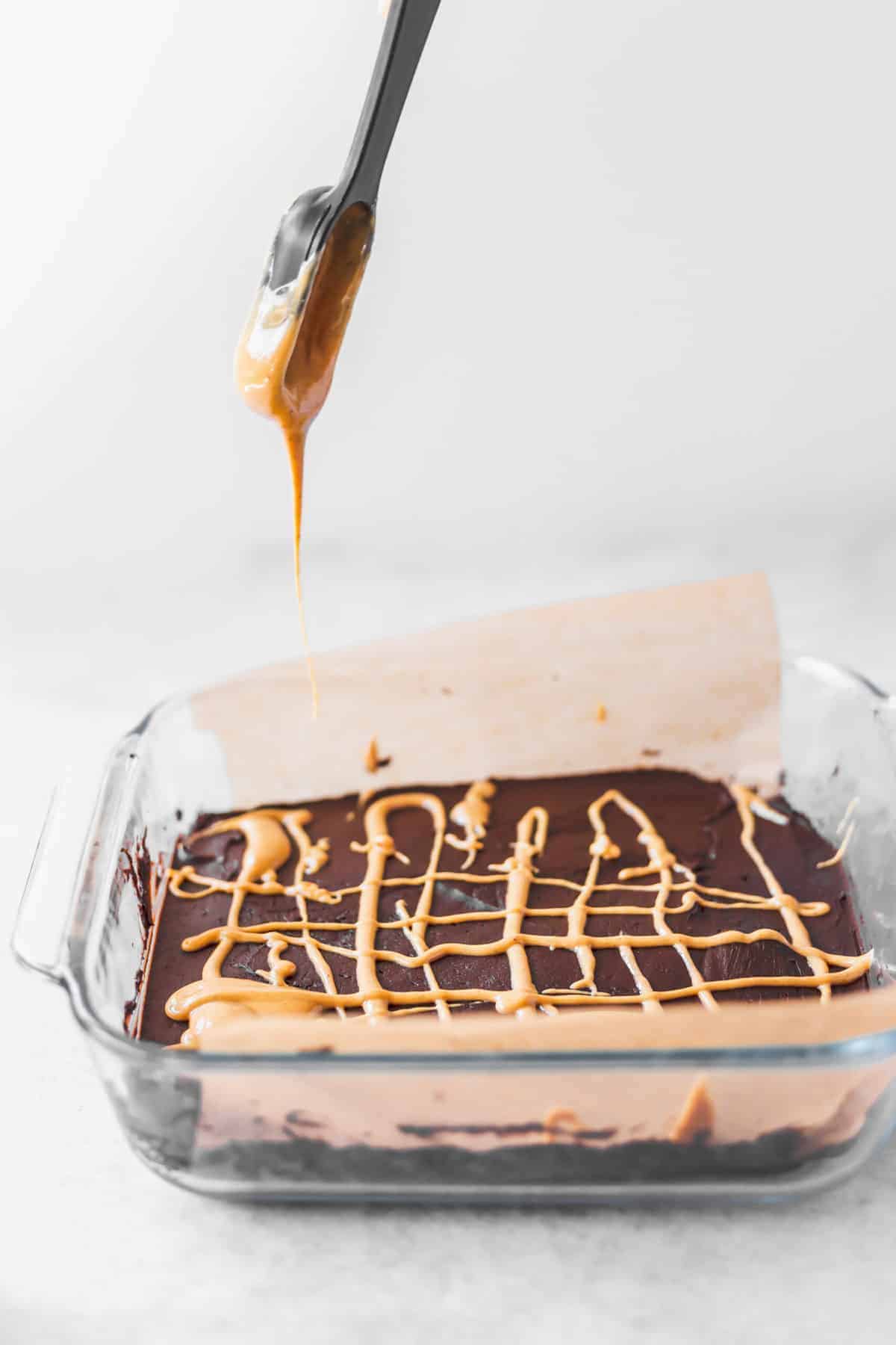 Chocolate Cream Cheese Fudge (w/ peanut butter swirl!) - Cheese Knees