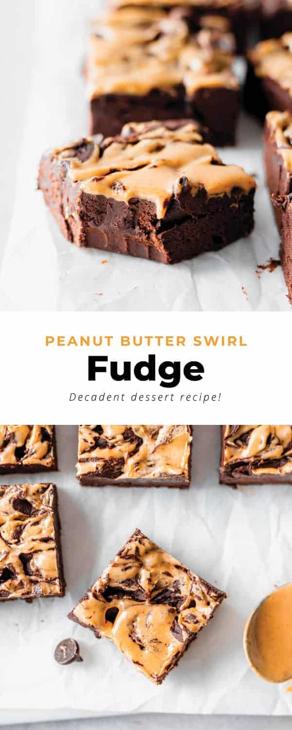 Chocolate Cream Cheese Fudge (w/ peanut butter swirl!) - Cheese Knees