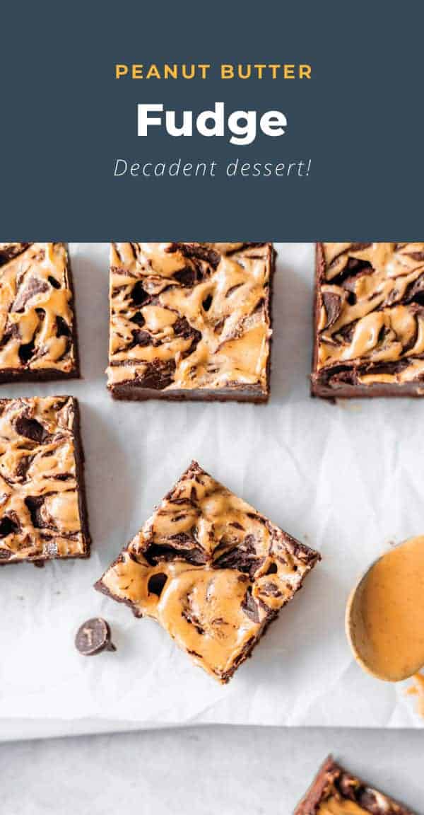 Chocolate Cream Cheese Fudge (w/ peanut butter swirl!) - Cheese Knees