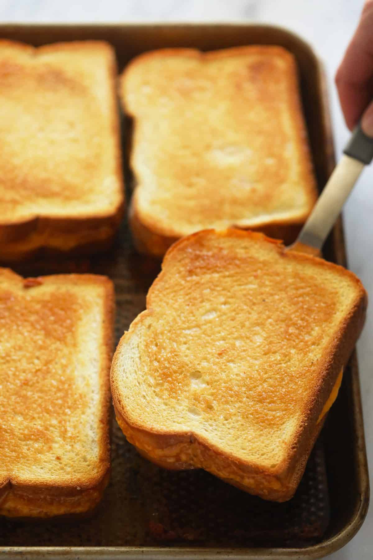 Sheet Pan Grilled Cheese (serves a crowd!) - The Cheese Knees