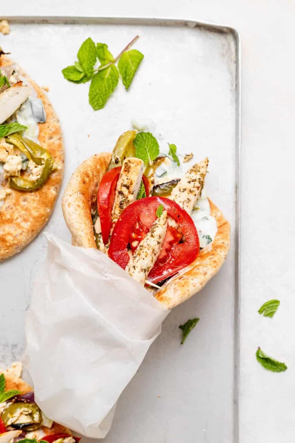 Sheet Pan Chicken Gyros (w/ baked feta!) - Cheese Knees