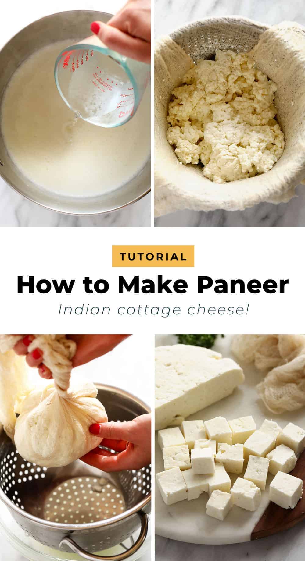 How to Make Paneer (Easy Paneer Recipe!) - Cheese Knees