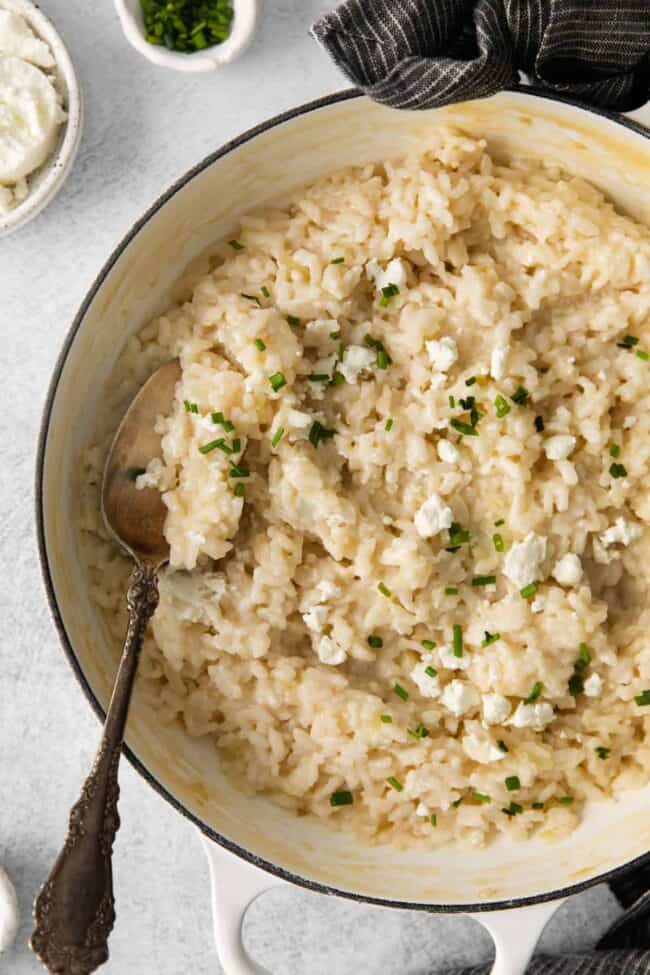 Easy Goat Cheese Risotto - The Cheese Knees