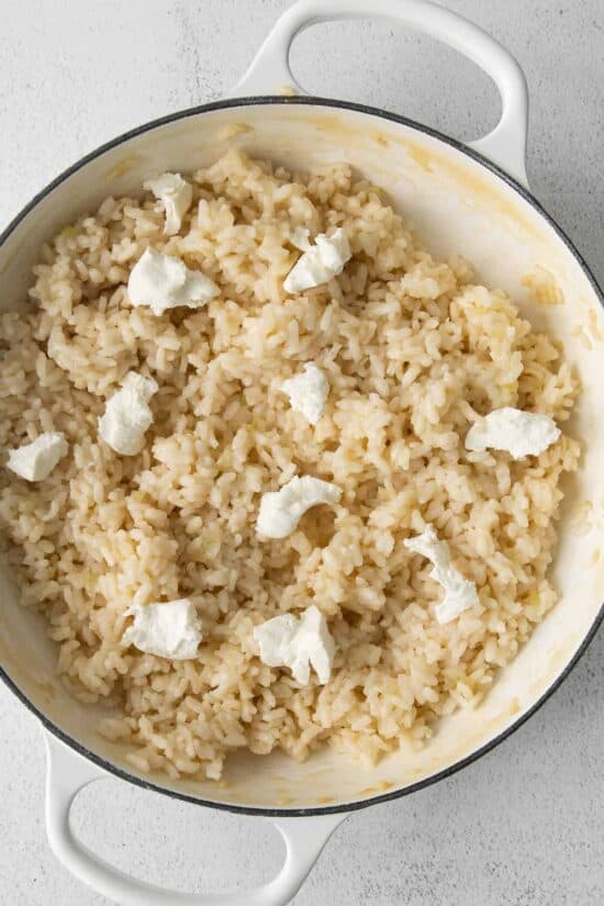 Easy Goat Cheese Risotto - The Cheese Knees
