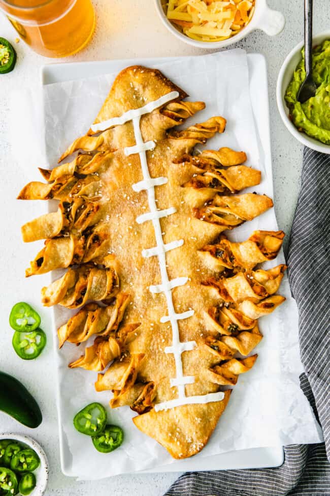 Football-Shaped Stuffed Cheesy Breadsticks - The Cheese Knees