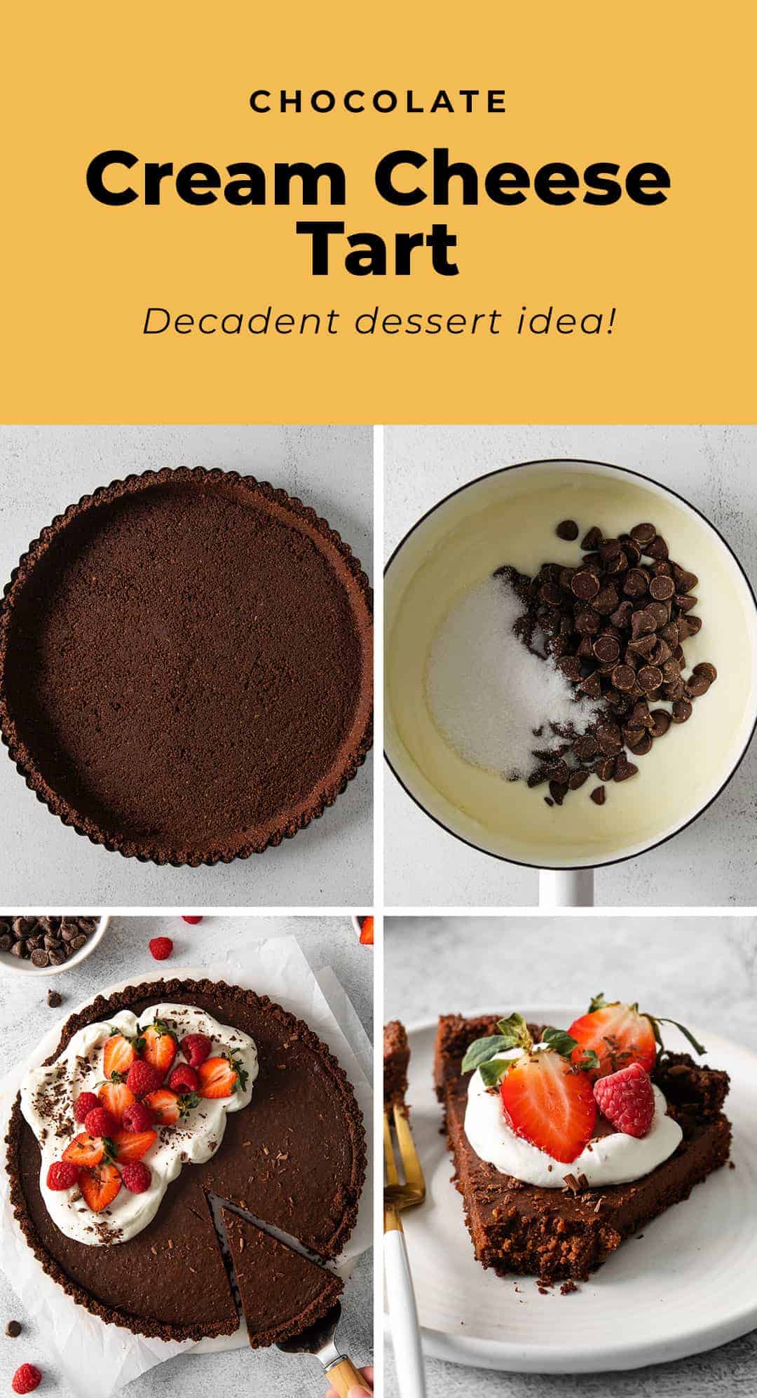 Chocolate Tart with Cream Cheese - The Cheese Knees