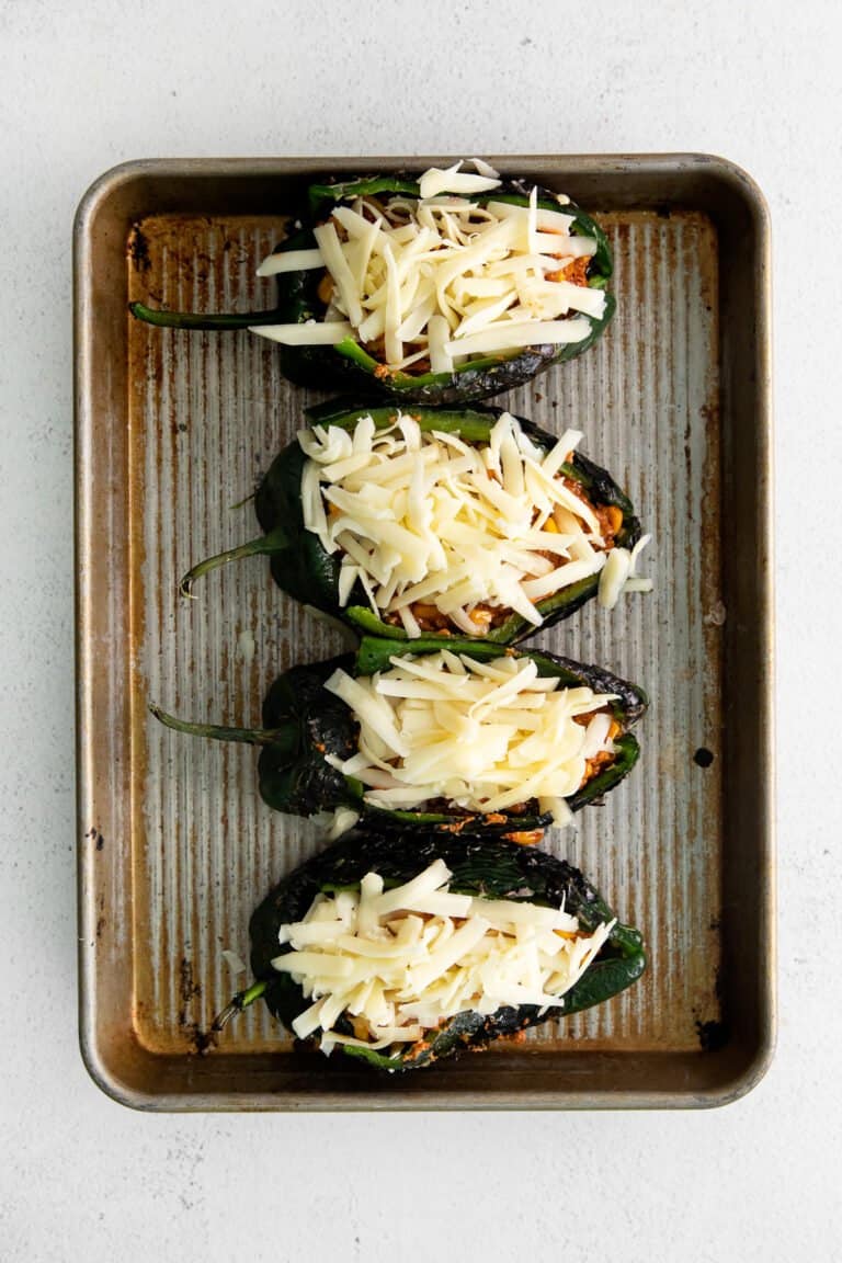 The Best Stuffed Poblano Peppers - The Cheese Knees