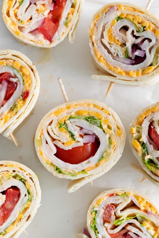 Pimento Cheese Pinwheels with Turkey - The Cheese Knees