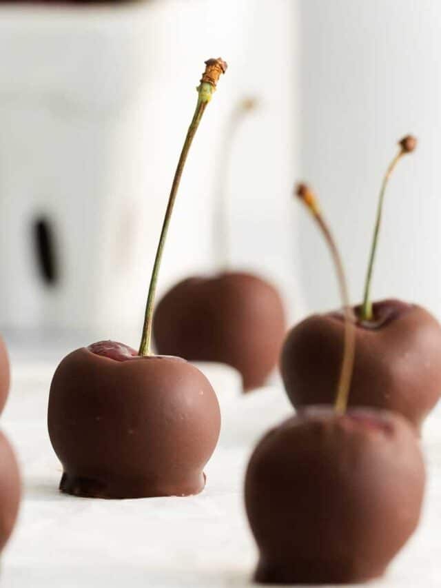 Chocolate Covered Cherries with Mascarpone - Cheese Knees