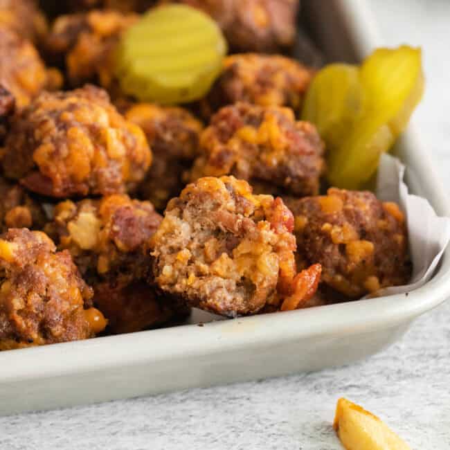 Cheeseburger Meatballs - The Cheese Knees