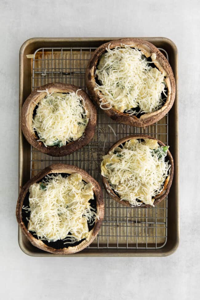 Spinach Artichoke Stuffed Mushrooms - The Cheese Knees Spinach Artichoke Stuffed Mushrooms - The Cheese Knees