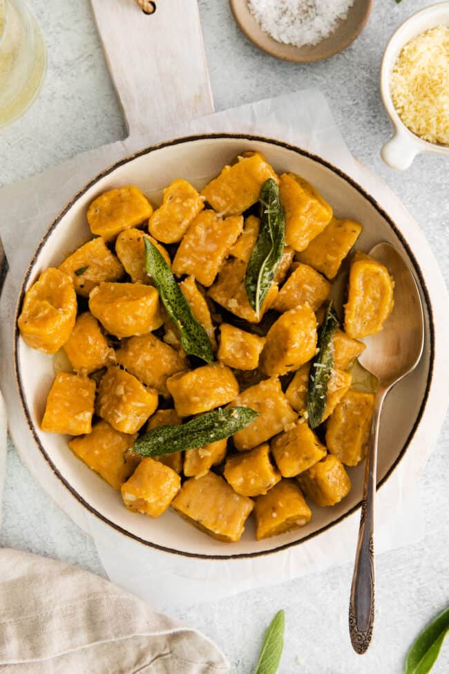 Pumpkin Gnocchi (w/ a sage butter sauce) - The Cheese Knees