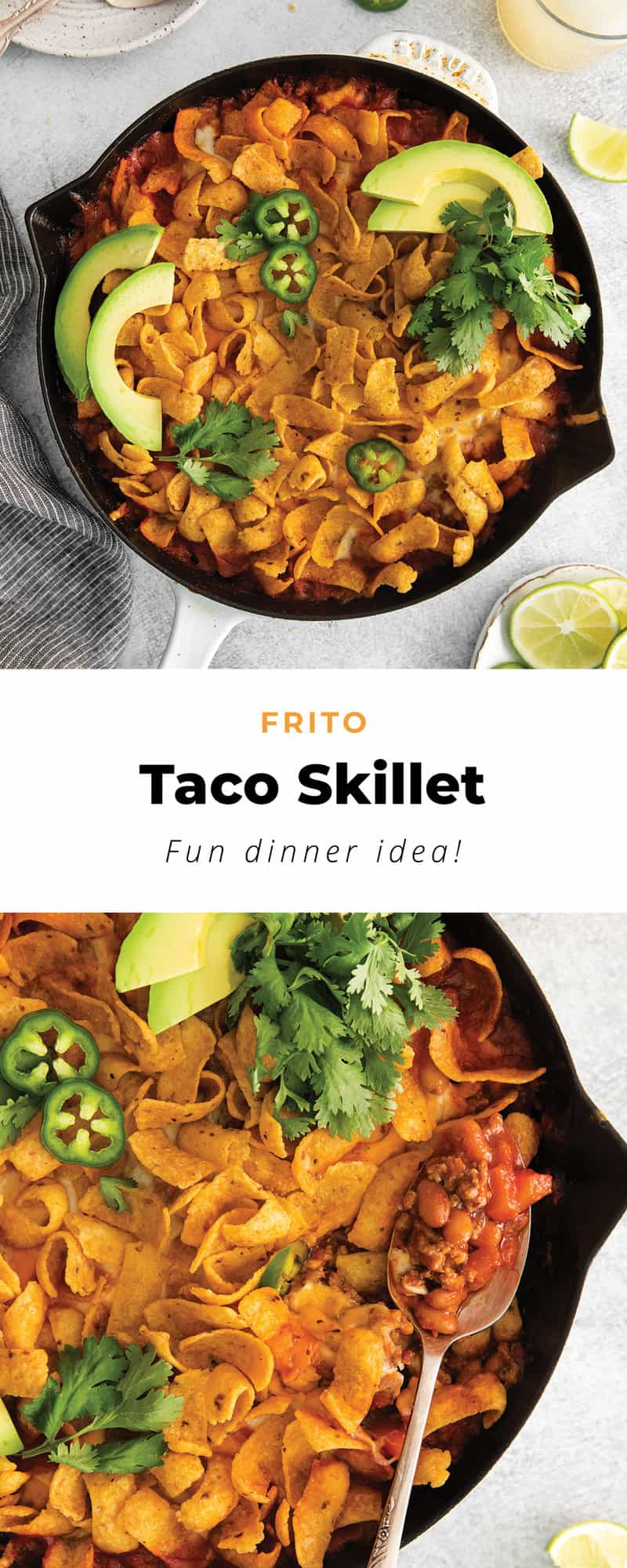 Cheesy Frito Taco Skillet - The Cheese Knees