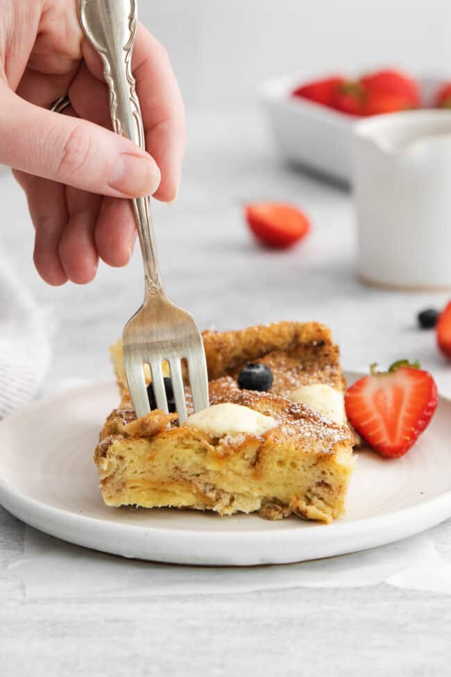 Cream Cheese French Toast Casserole - The Cheese Knees