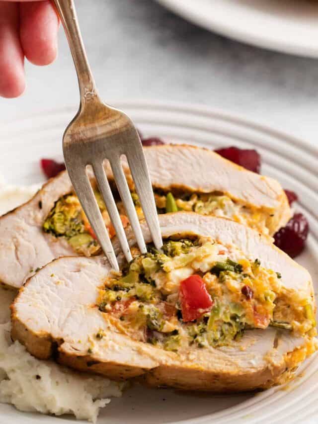 Broccoli and Cheese Stuffed Turkey Breast - Cheese Knees 🧀