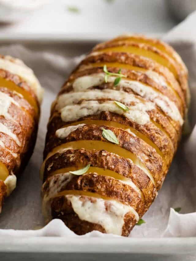 Air Fryer Hasselback Potatoes - Cheese Knees 🧀