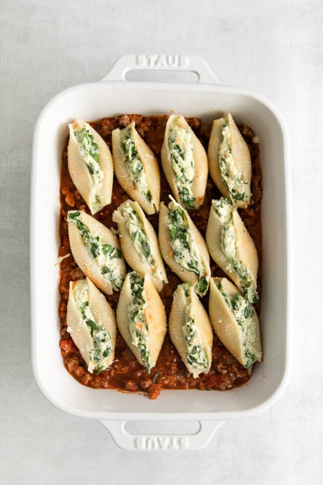 Stuffed Shells with Meat Sauce - The Cheese Knees