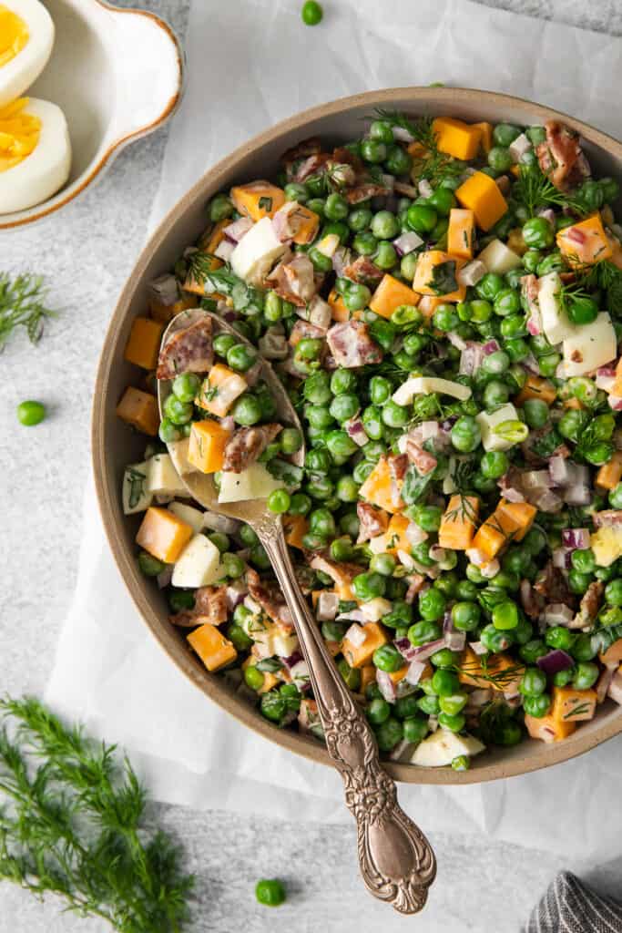 Easy English Pea Salad - The Cheese Knees