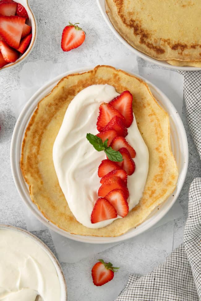 Strawberry and Cream Cheese Crepes - The Cheese Knees