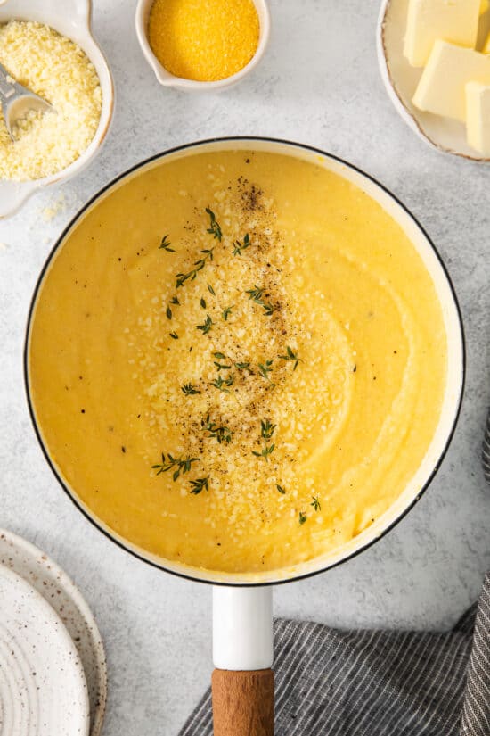 Cheesy Creamy Polenta - The Cheese Knees