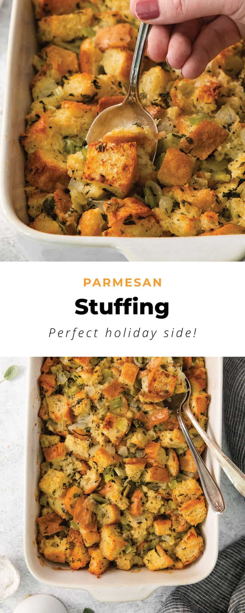 Parmesan Herb Stuffing - The Cheese Knees